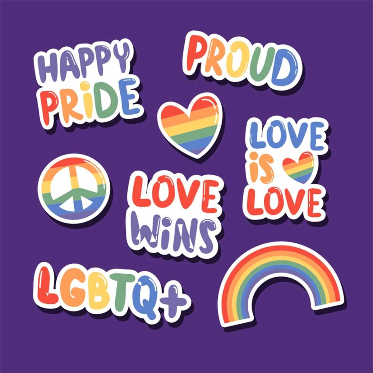 LGBT Stickers SVG bundle LGBTQ Clipart Set lgbt Stickers Sil | Inspire ...