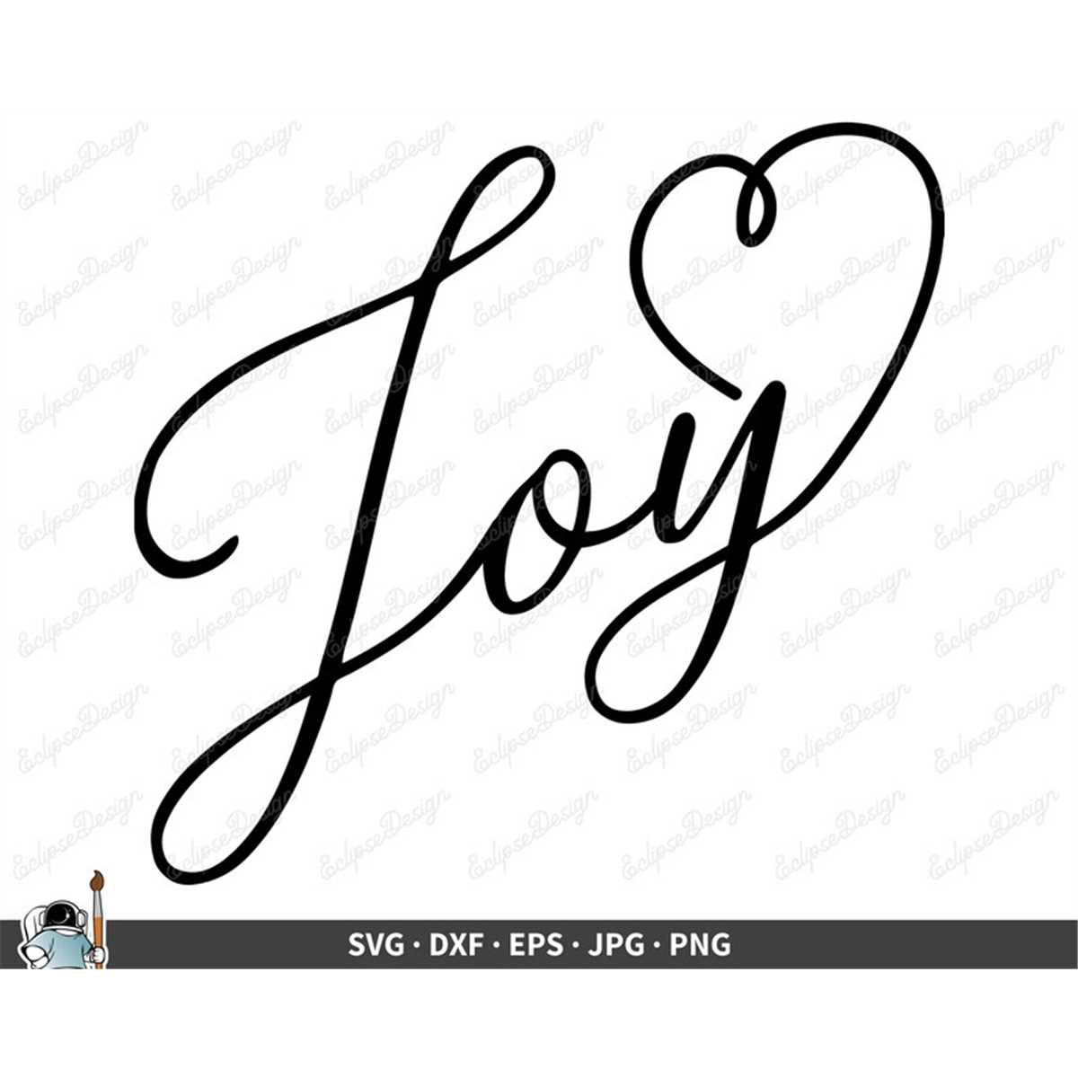 Joy Script SVG Clip Art Cut File Silhouette dxf eps png jpg - Inspire ...