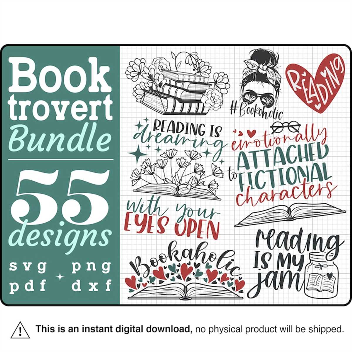 Reading svg Bundle, Book lovers svg, book clipart, librarian - Inspire ...