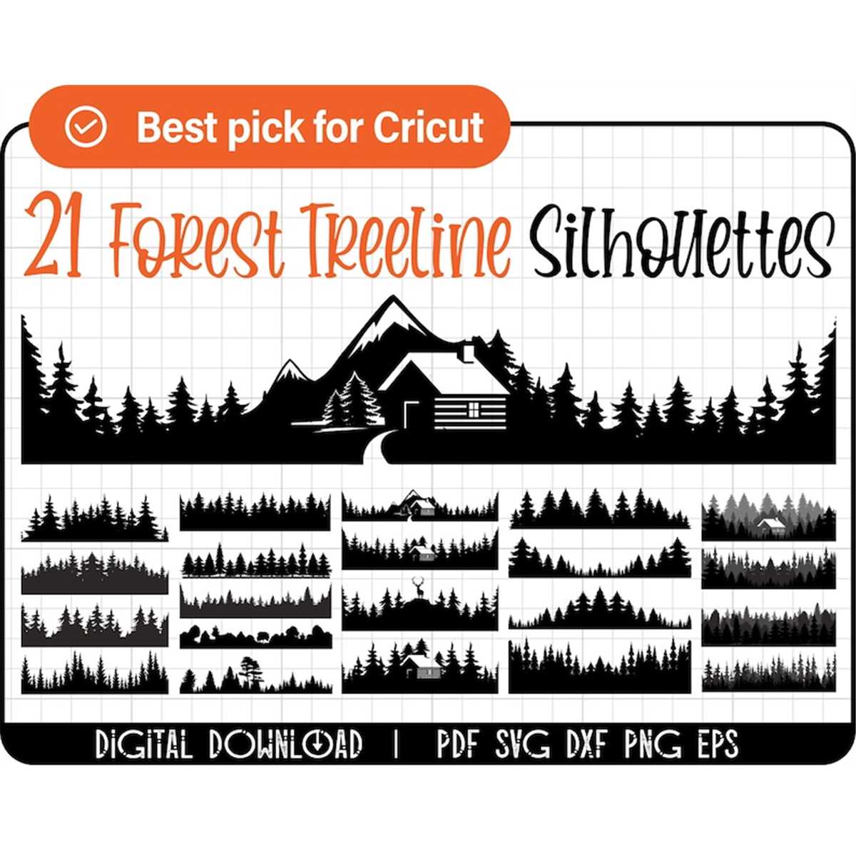 Forest SVG Bundle, Tree line svg, Trees SVG, pine tree svg, | Inspire ...