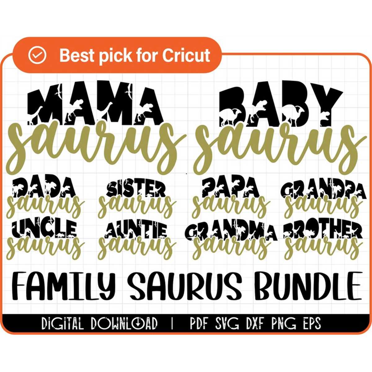 Family Saurus SVG Bundle, mom svg, mama saurus svg, tricerat | Inspire ...