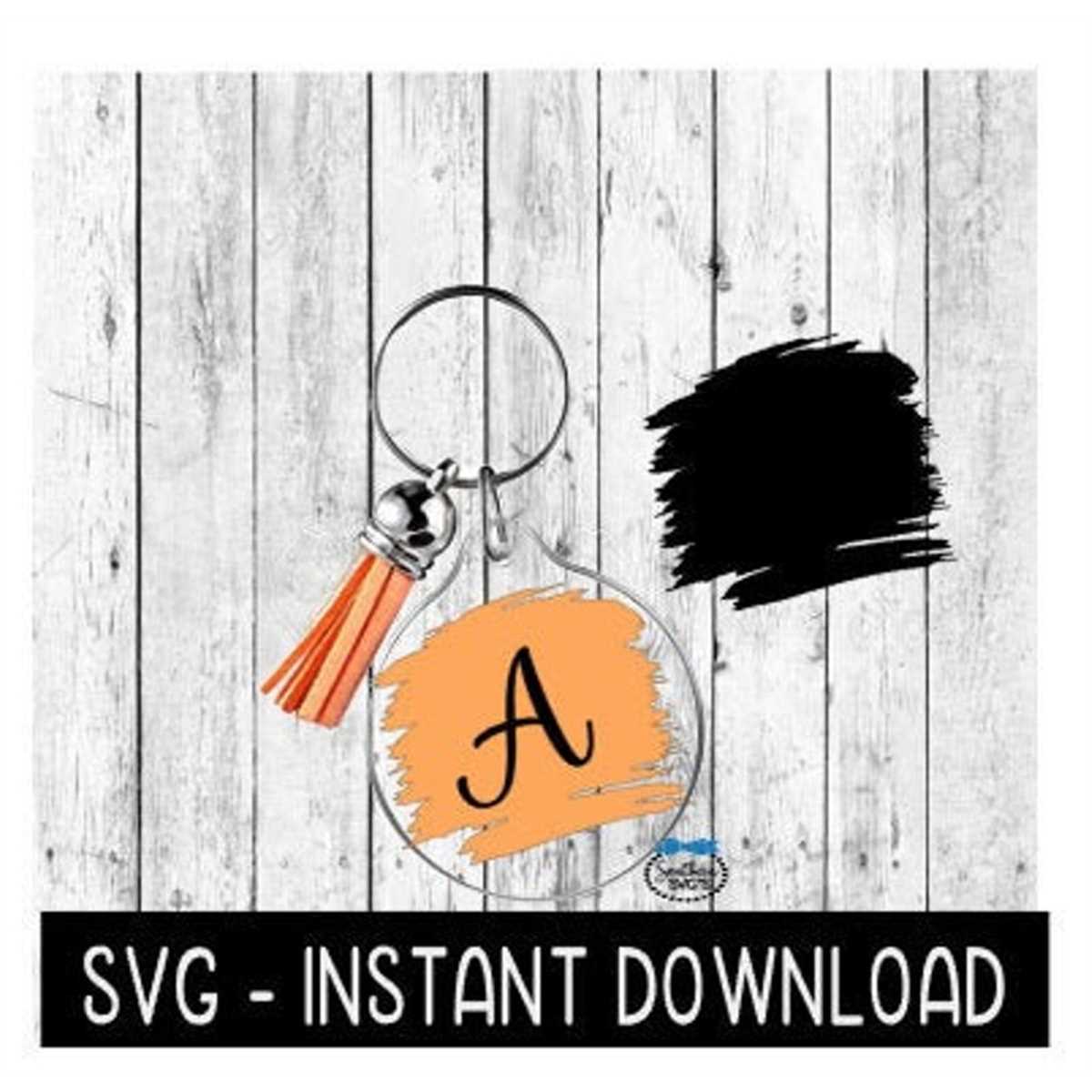 Paint Brush Stroke Keychain SVG Template, Acrylic Keychain S | Inspire ...