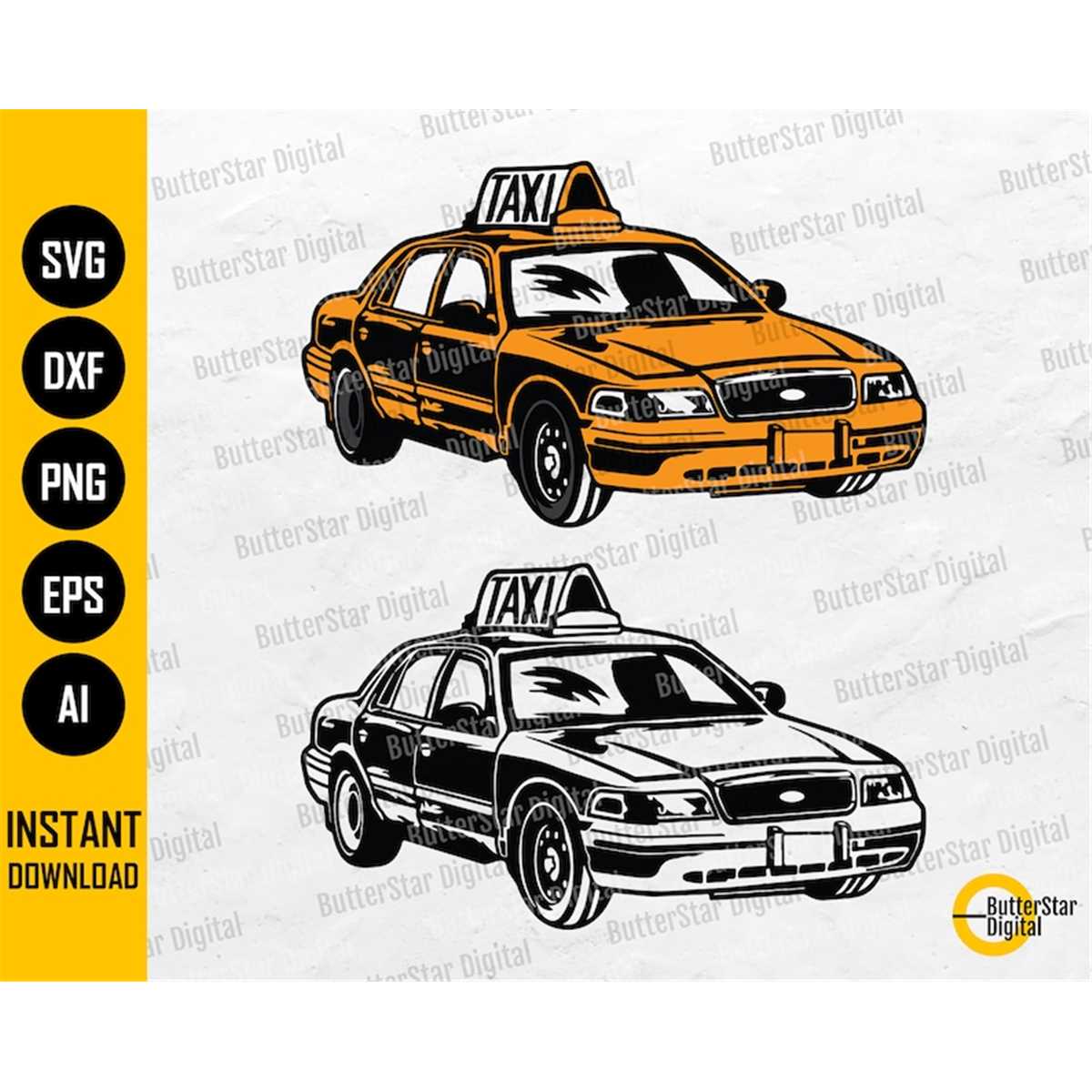 Taxi Cab SVG | Car SVG | Public Transportation Decal Vinyl - Inspire Uplift