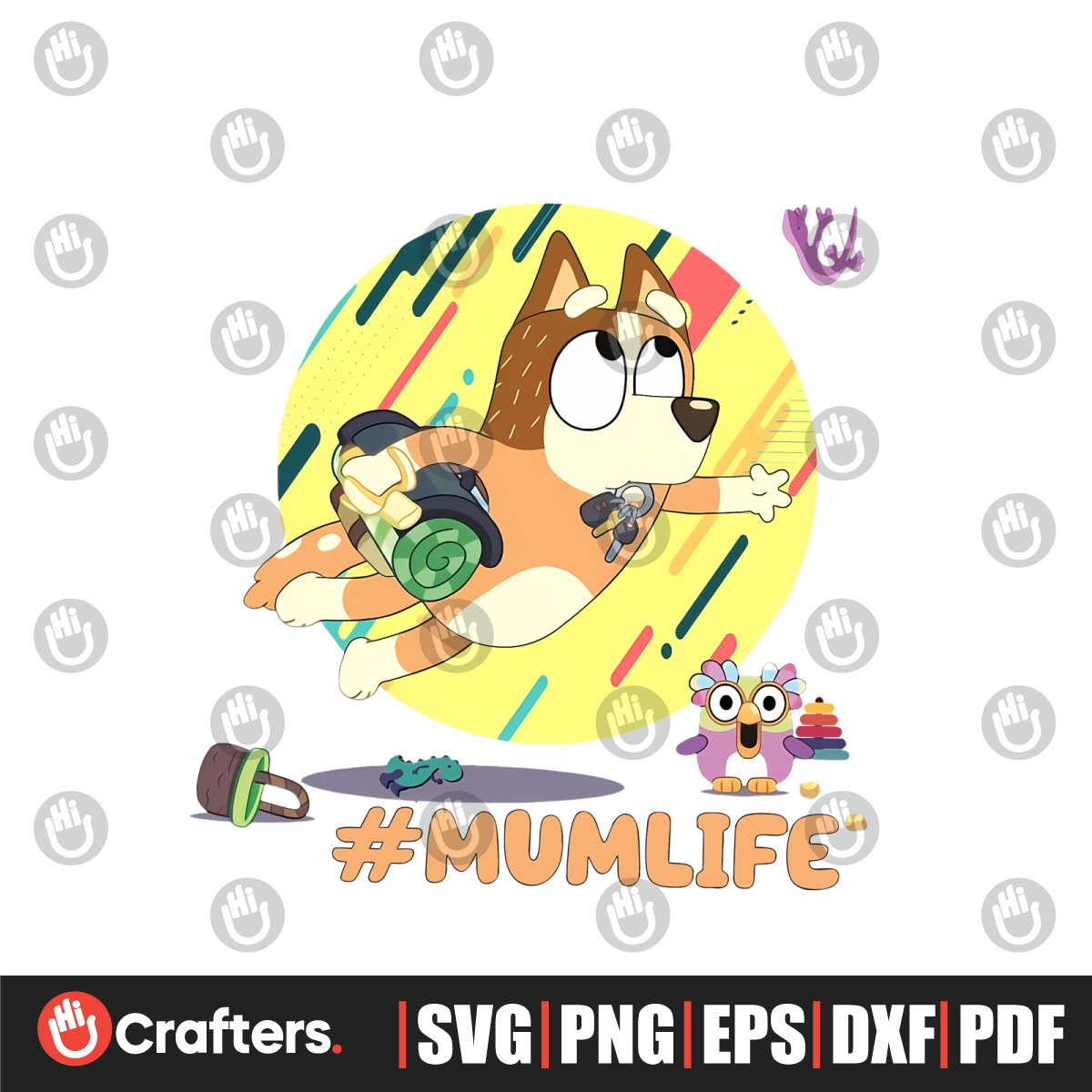 MumLife Bluey PNG Mom Chilli Heeler PNG Silhouette File | Inspire Uplift