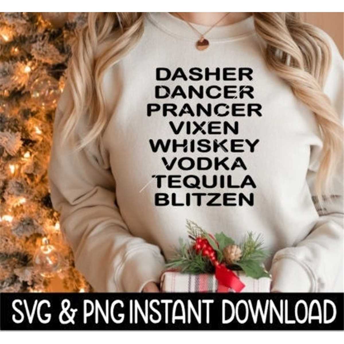 Reindeer SVG, Reindeer Names Alcohol PNG, Dasher Dancer Tee - Inspire ...