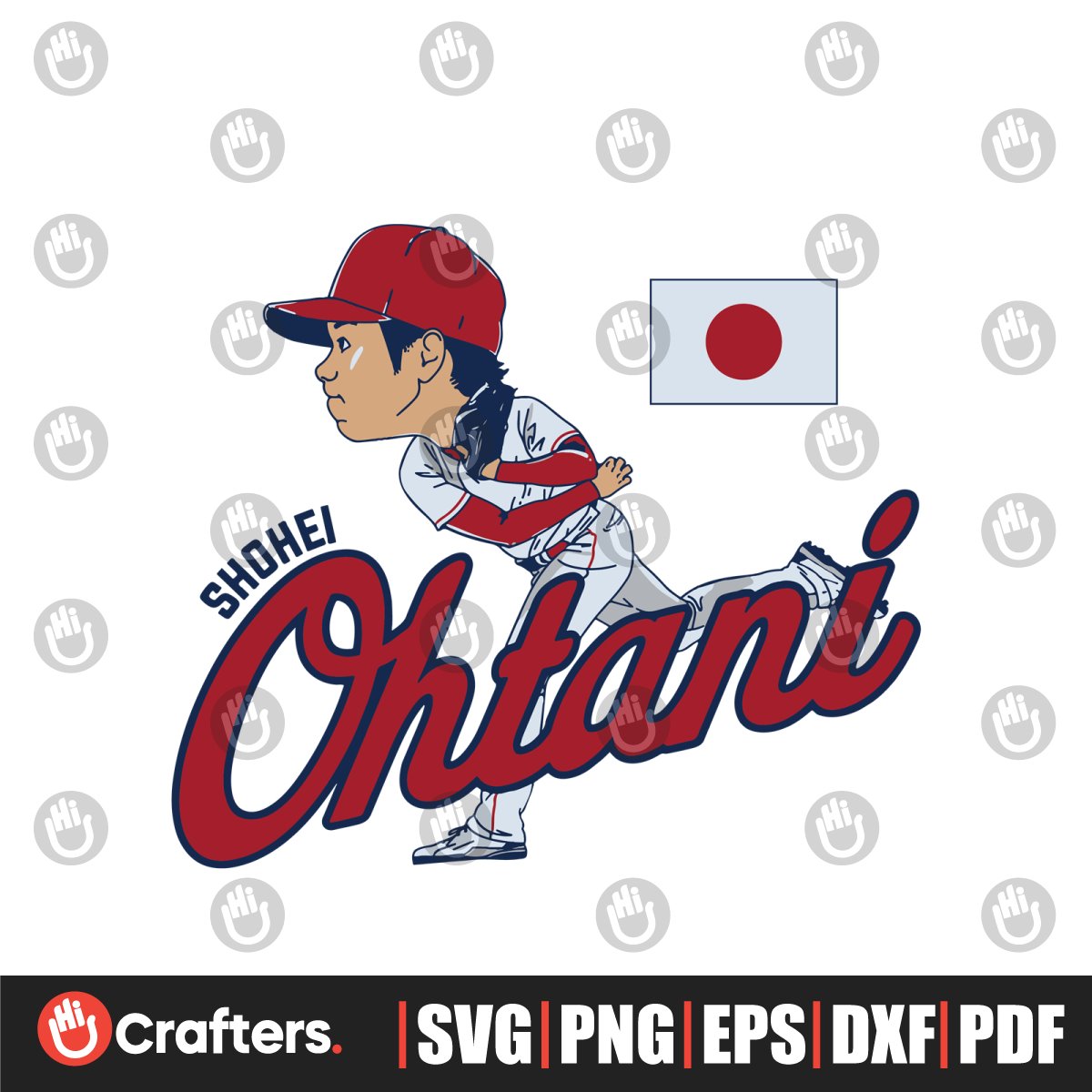 Shohei Ohtani Japan Caricature MLB SVG Digital Files - Inspire Uplift
