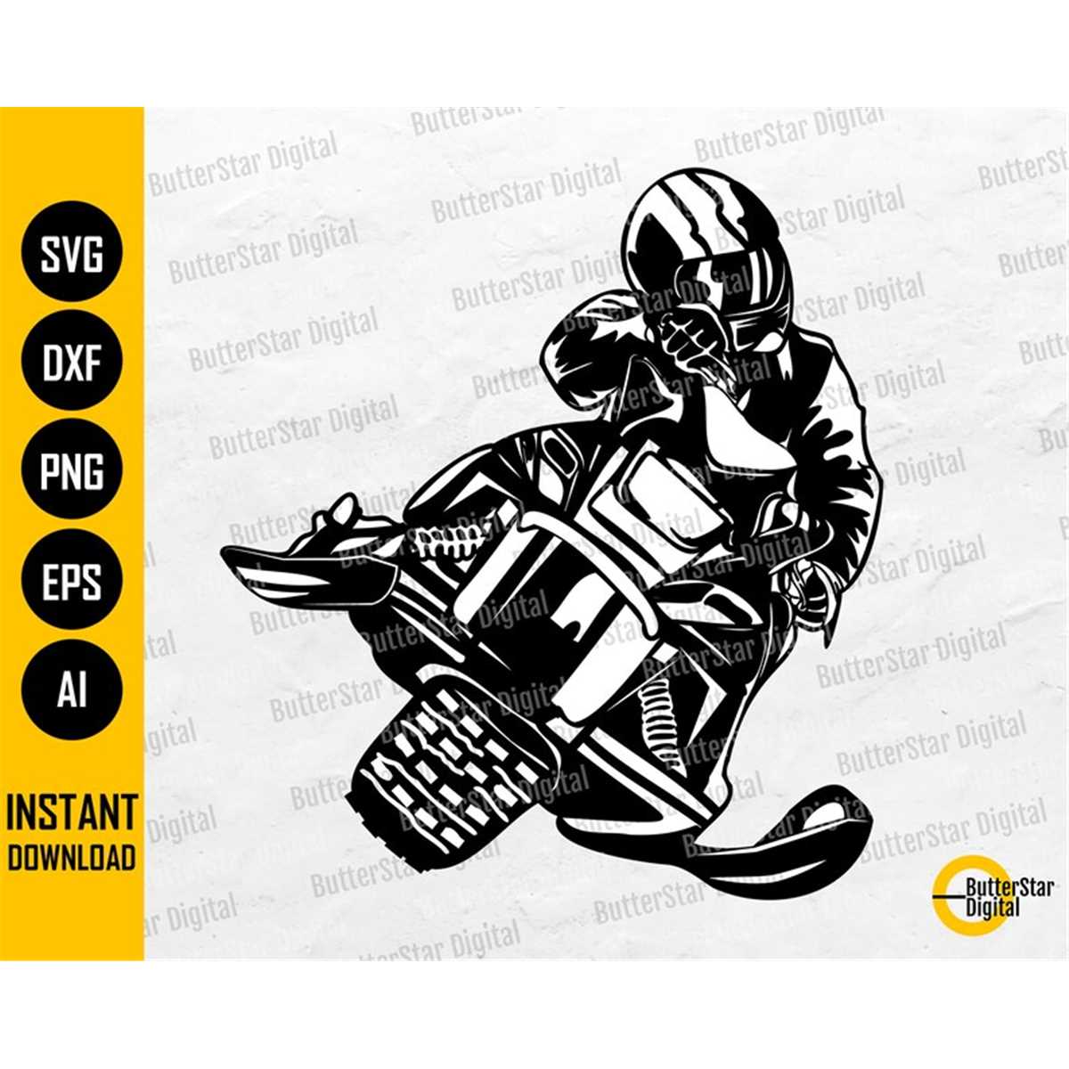 Snowmobiler SVG | Winter SVG | Snowmobile Rider Illustration | Inspire ...