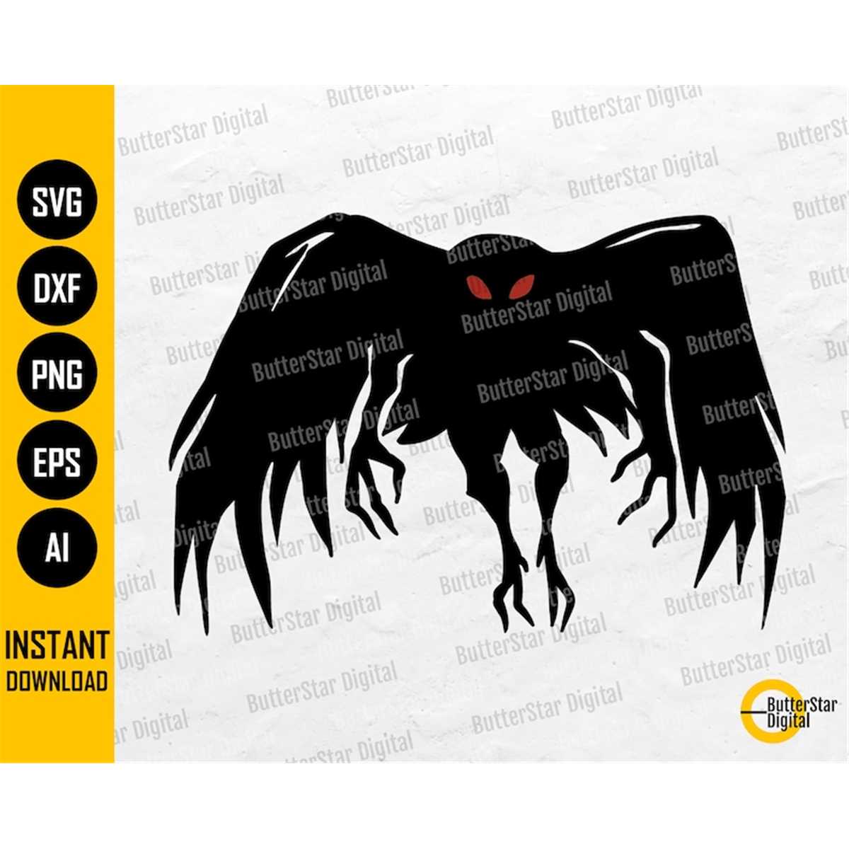 Mothman SVG | Cryptid SVG | Scary Beast SVG | Mythology Svg - Inspire ...