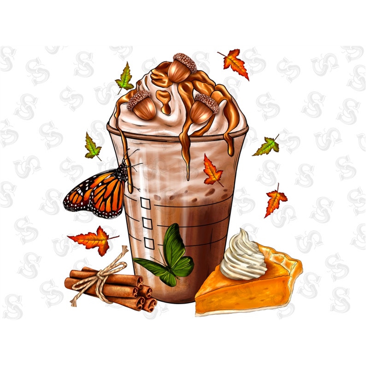 Fall Coffee Cup Png Sublimation Design, Pumpkin Spice Latte | Inspire ...