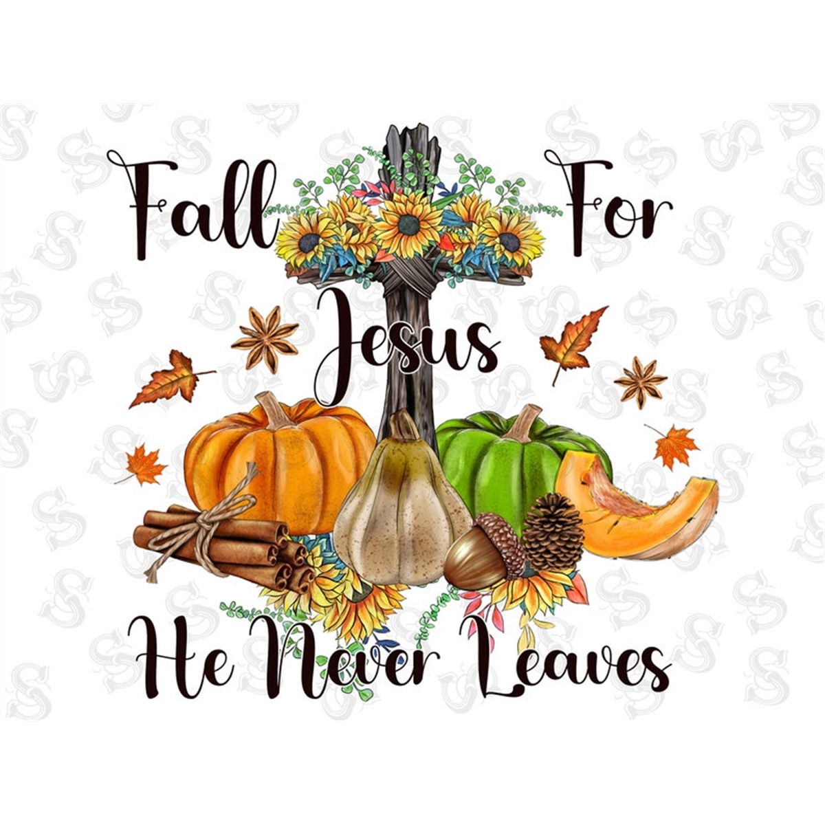 Fall For Jesus He Never Leaves Png,Fall Cross PNG,Pumpkin Pn | Inspire ...