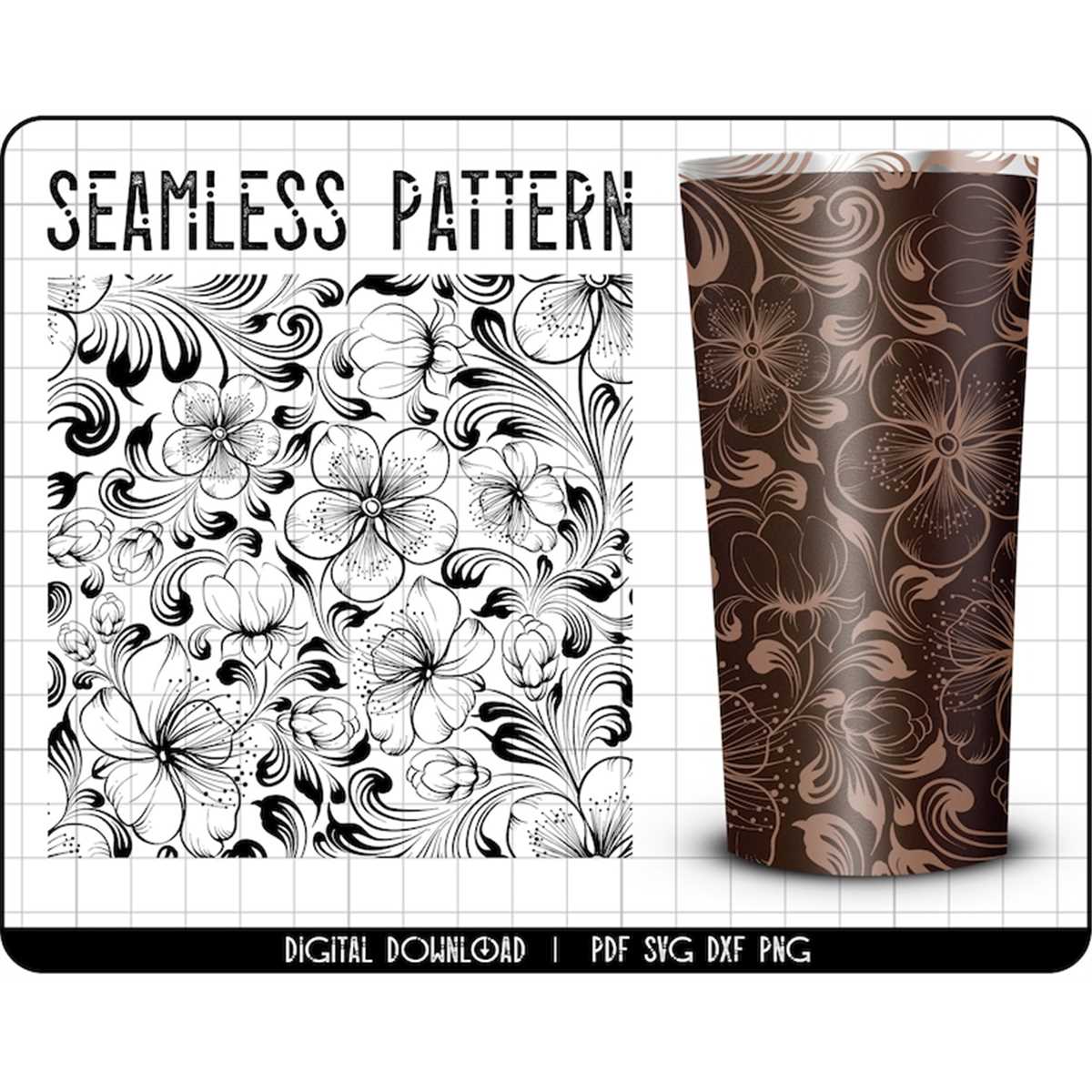 Tooled leather svg, seamless tumbler png, seamless pattern s | Inspire ...