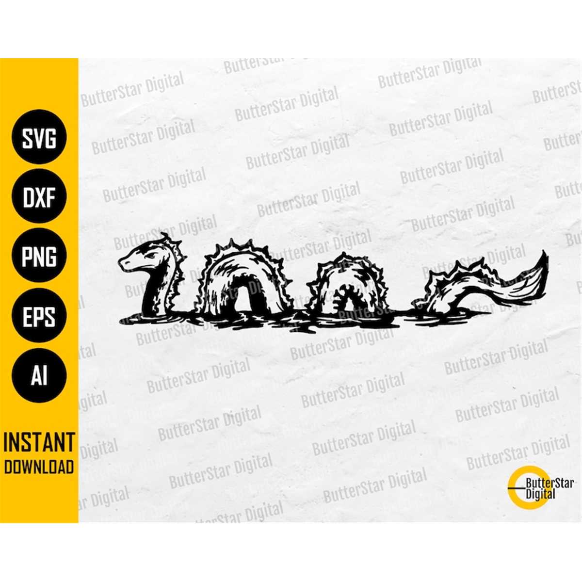 Loch Ness SVG | Nessie SVG | Sea Water Lake Monster Wall Art - Inspire ...