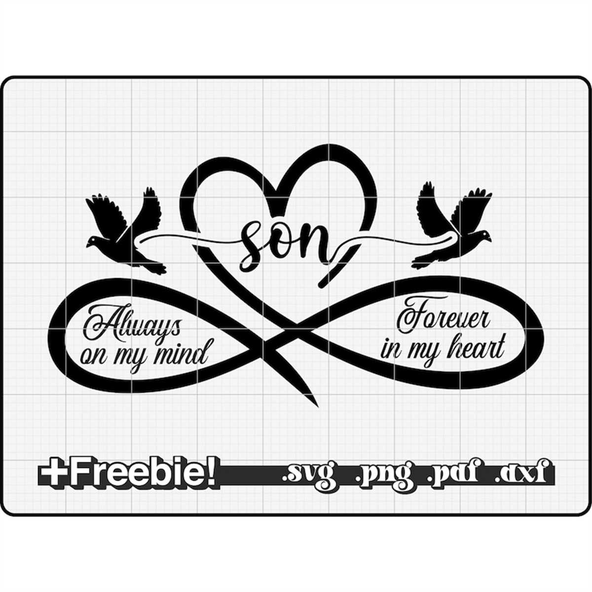 Son Memorial Svg, Always In My Mind Forever In My Heart SVG, | Inspire ...
