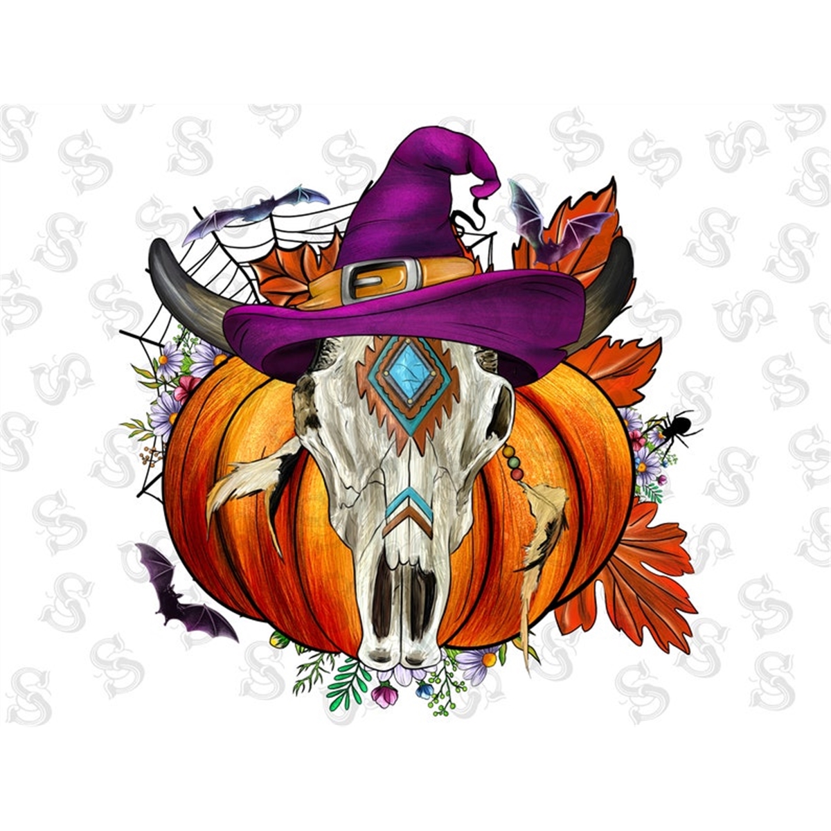 Halloween Bull Skull Png Sublimation Design,Halloween Png,Bu | Inspire ...