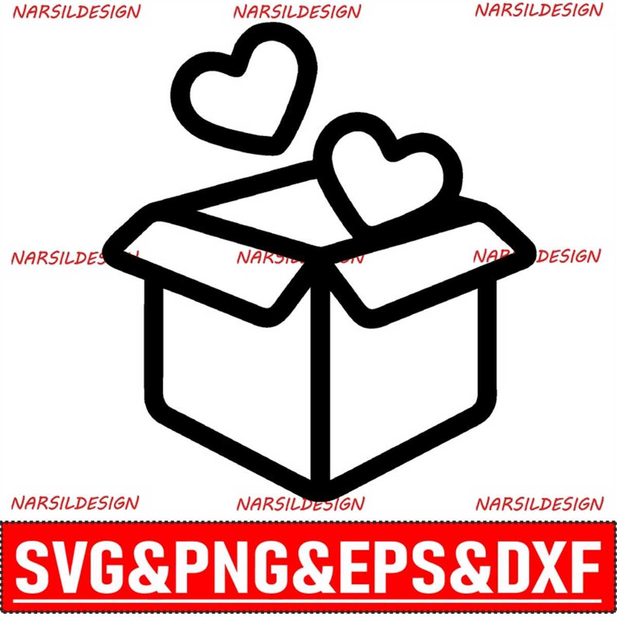 Heart box, Heart shaped,digital svg PNG EPS DXF heartsvg,box - Inspire ...