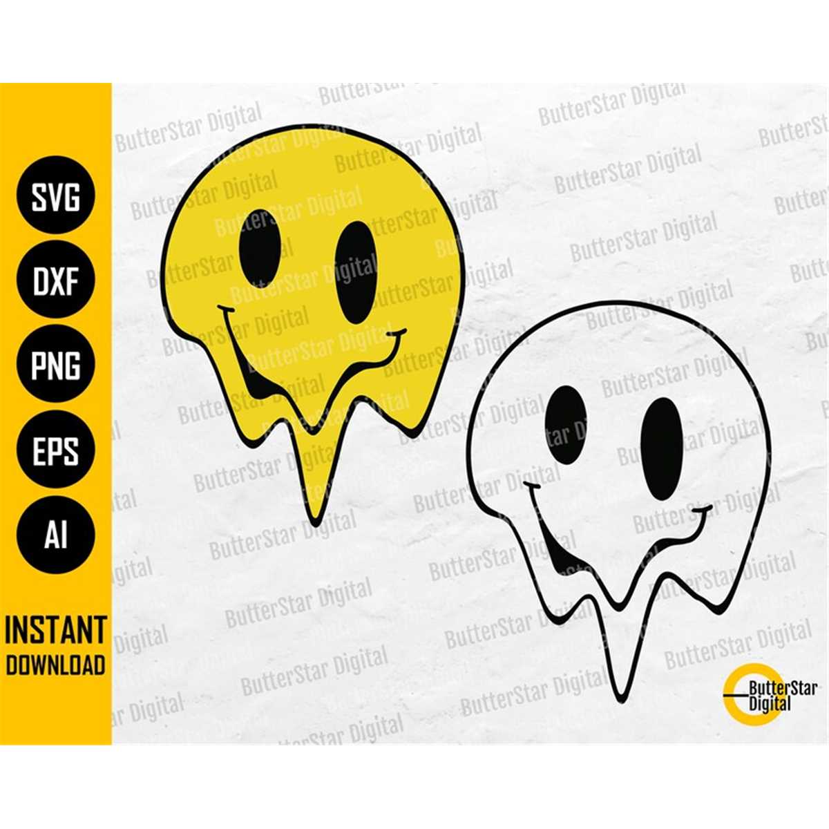 Melting Smiley Face SVG | Smile SVG | Cute Decals T-Shirt St - Inspire ...