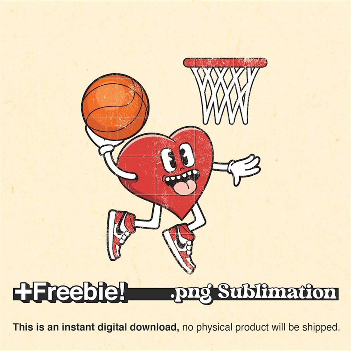 Basketball Player Heart png, retro valentine png, basketball | Inspire ...