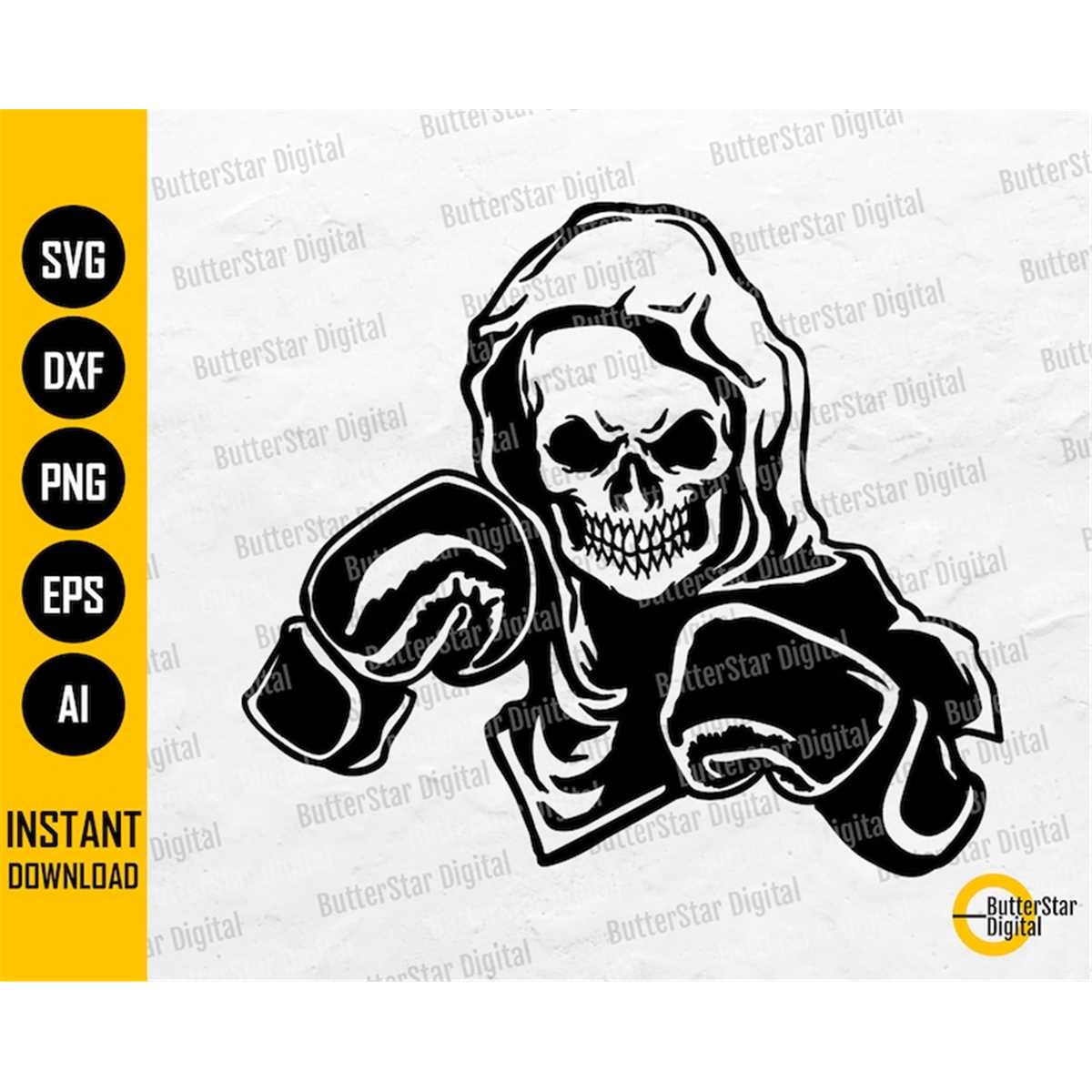 Boxing Skeleton SVG | Skull Boxer SVG | Sports Knockout Figh | Inspire ...