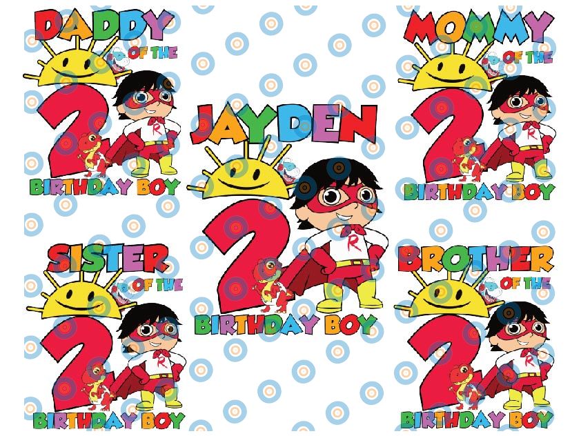 Ryan's World Birthday Matching Family Svg, Personalized Ryan | Inspire ...