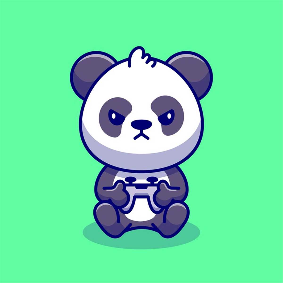 Hand Drawn Cartoon Gamer Panda illustration SVG Angry Lazy B | Inspire ...