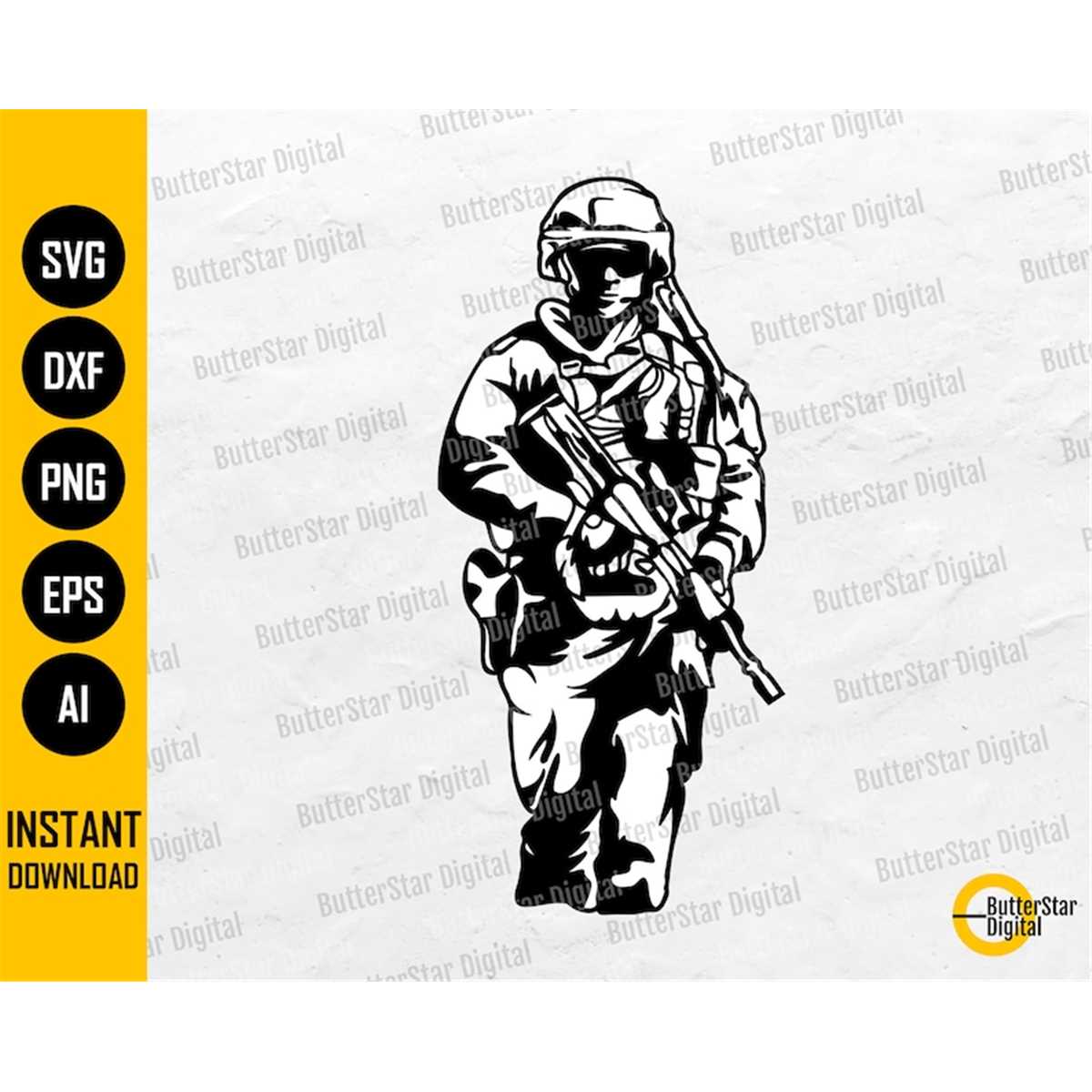 Modern Soldier SVG | Military SVG | Army SVG | Marines Clip - Inspire ...