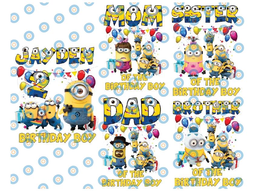 Personalized Minion Birthday Png, Family Matching Birthday B | Inspire ...
