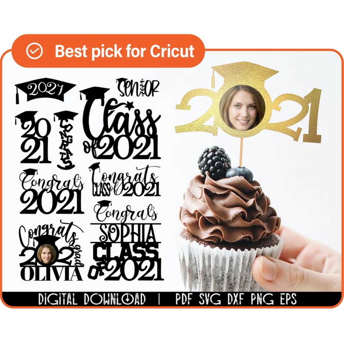 25 Graduation cake topper svg 2021 bundle, personalized cake - Inspire ...