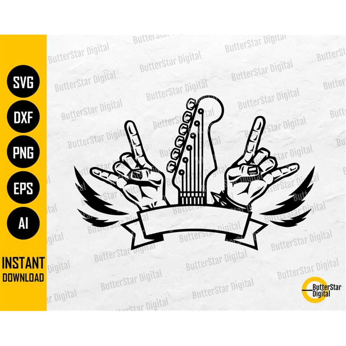 Rock And Roll Music SVG | Guitar SVG | Rocker T-Shirt Decal - Inspire ...