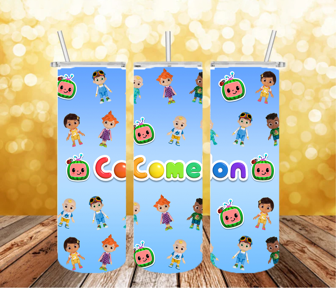Cocomelon Skinny Tumbler PNG, Straight/Tapered Template Kids - Inspire ...