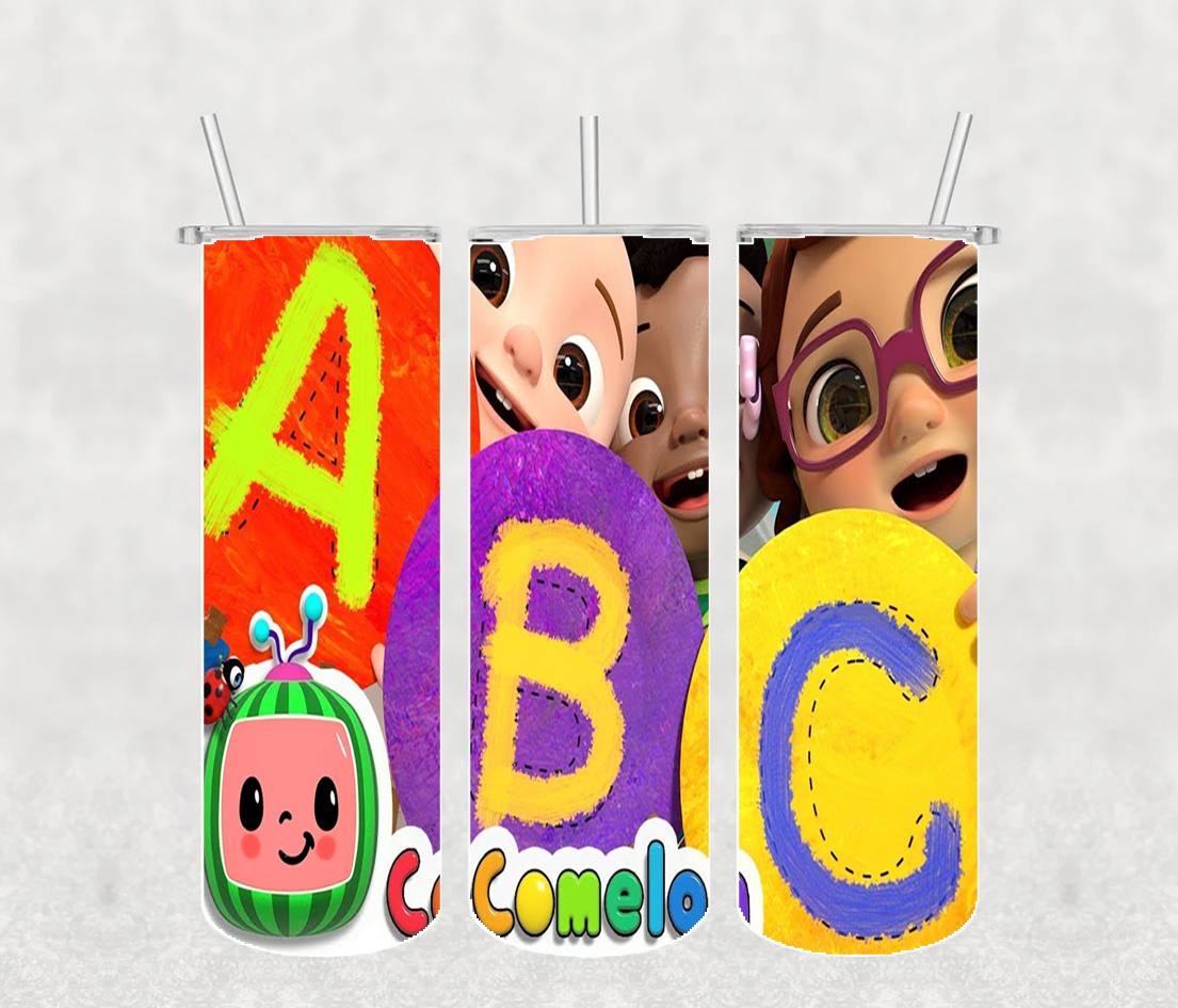 Cocomelon Skinny Tumbler PNG, Straight/Tapered Template Kids - Inspire ...