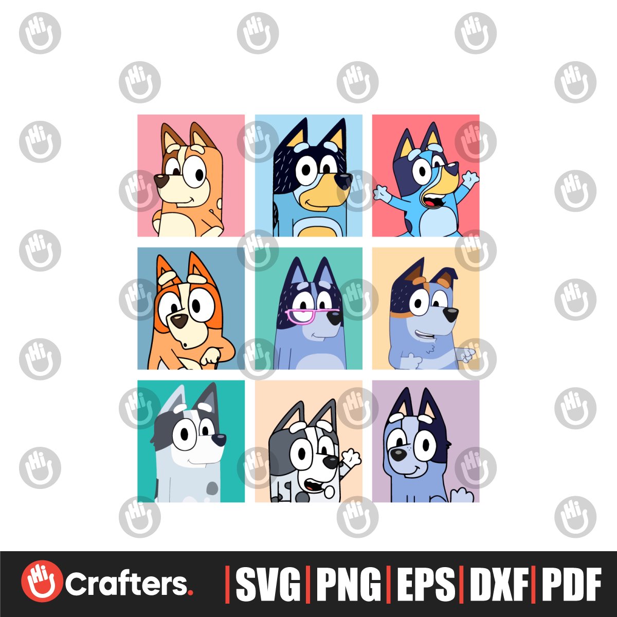 Retro Bluey Family SVG Bluey Party SVG Cutting Digital File | Inspire ...