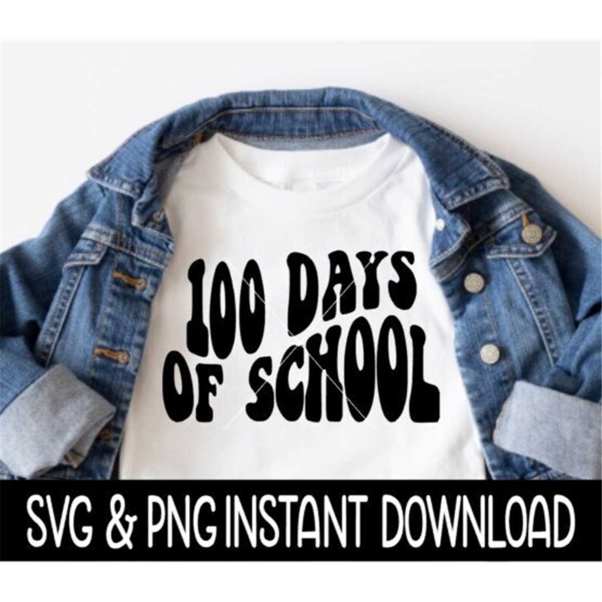 100 Days Of School Wavy Letters SVG, 100 Days Of School PNG, - Inspire ...