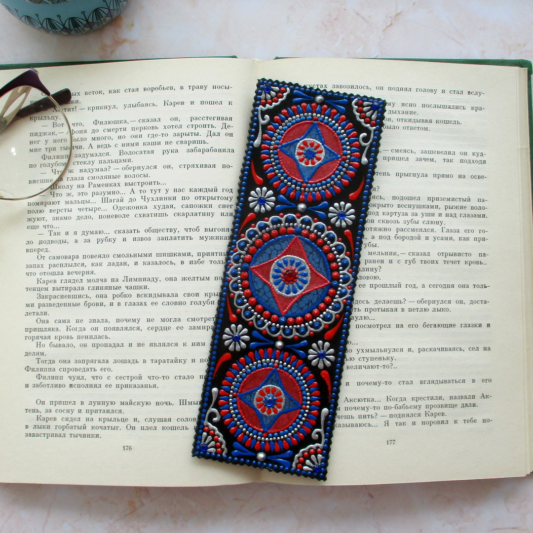 Bookmark personalized, Leather bookmark mandala, Hand painte | Inspire ...