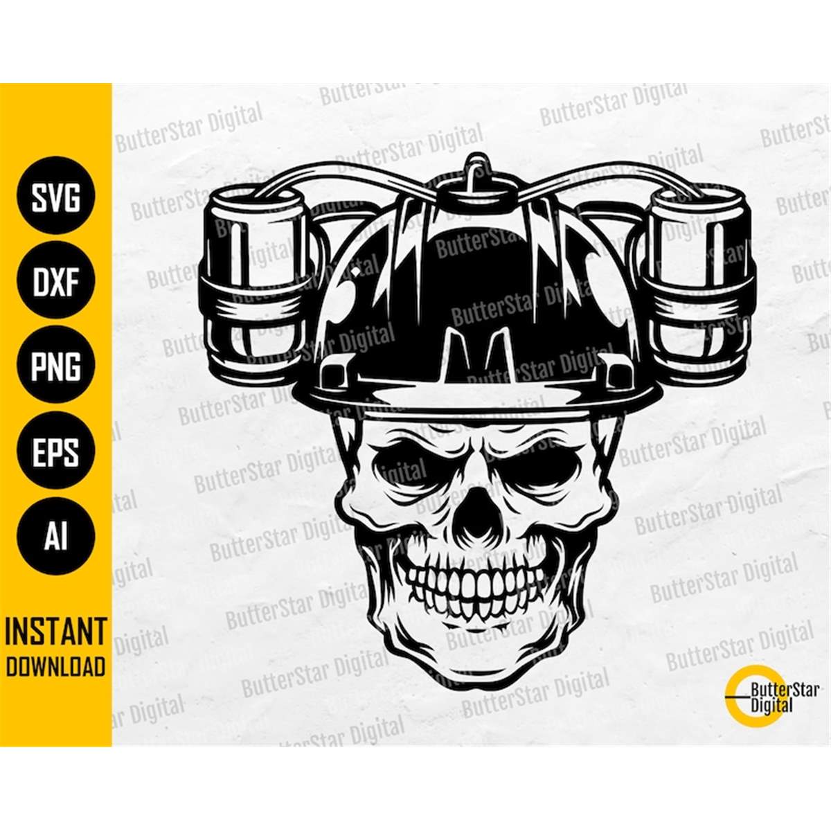 Skull With Beer Hat SVG | Soda Can SVG | Alcoholic Drink Dru - Inspire ...