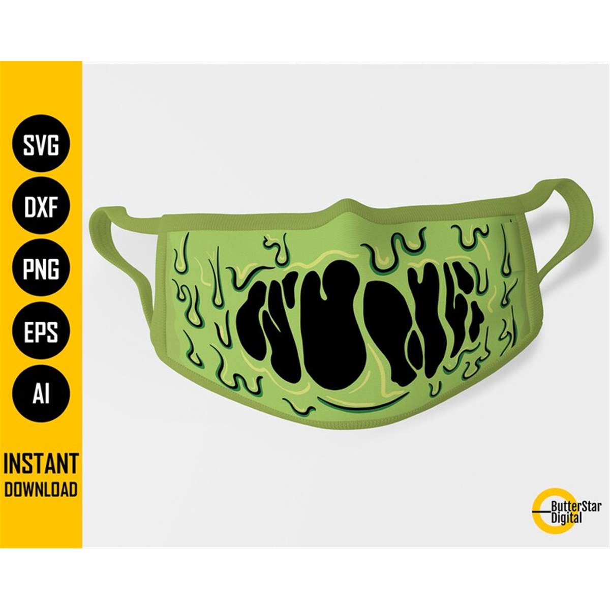 Slime Monster Face Mask SVG | Blob Halloween Horror Facemask - Inspire ...