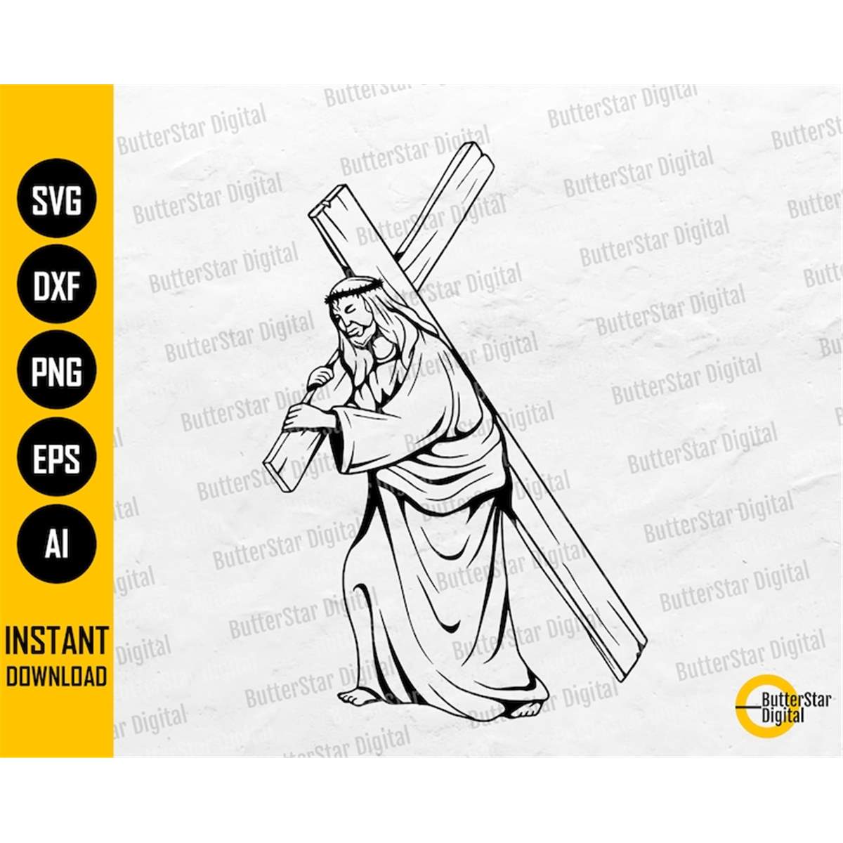 Jesus Carrying Cross SVG | Crucifixion SVG | Religious Chris - Inspire ...