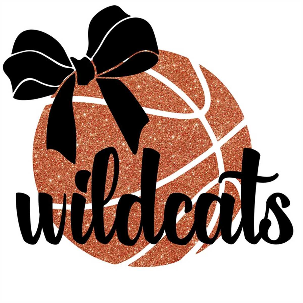 Wildcats Basketball Bow SVG/PNG With Glitter and Without Gli | Inspire ...