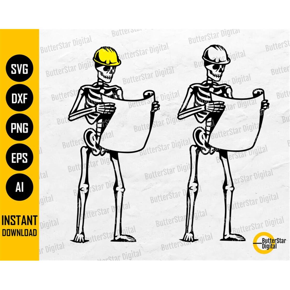 Skeleton Engineer SVG | Construction T-Shirt Decal Vinyl Ste - Inspire ...
