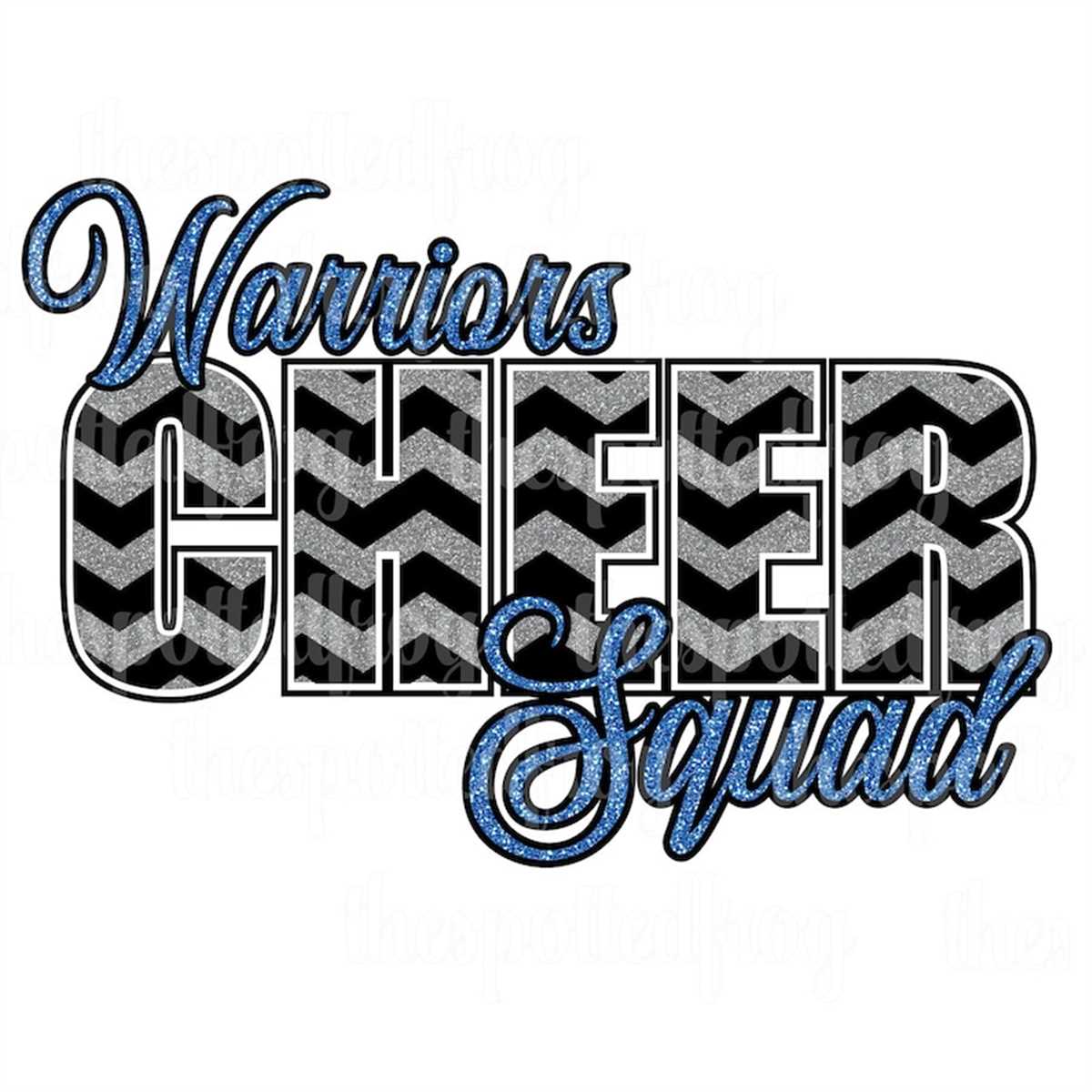 Warriors Cheer Squad Chevron Glitter SVG | Inspire Uplift
