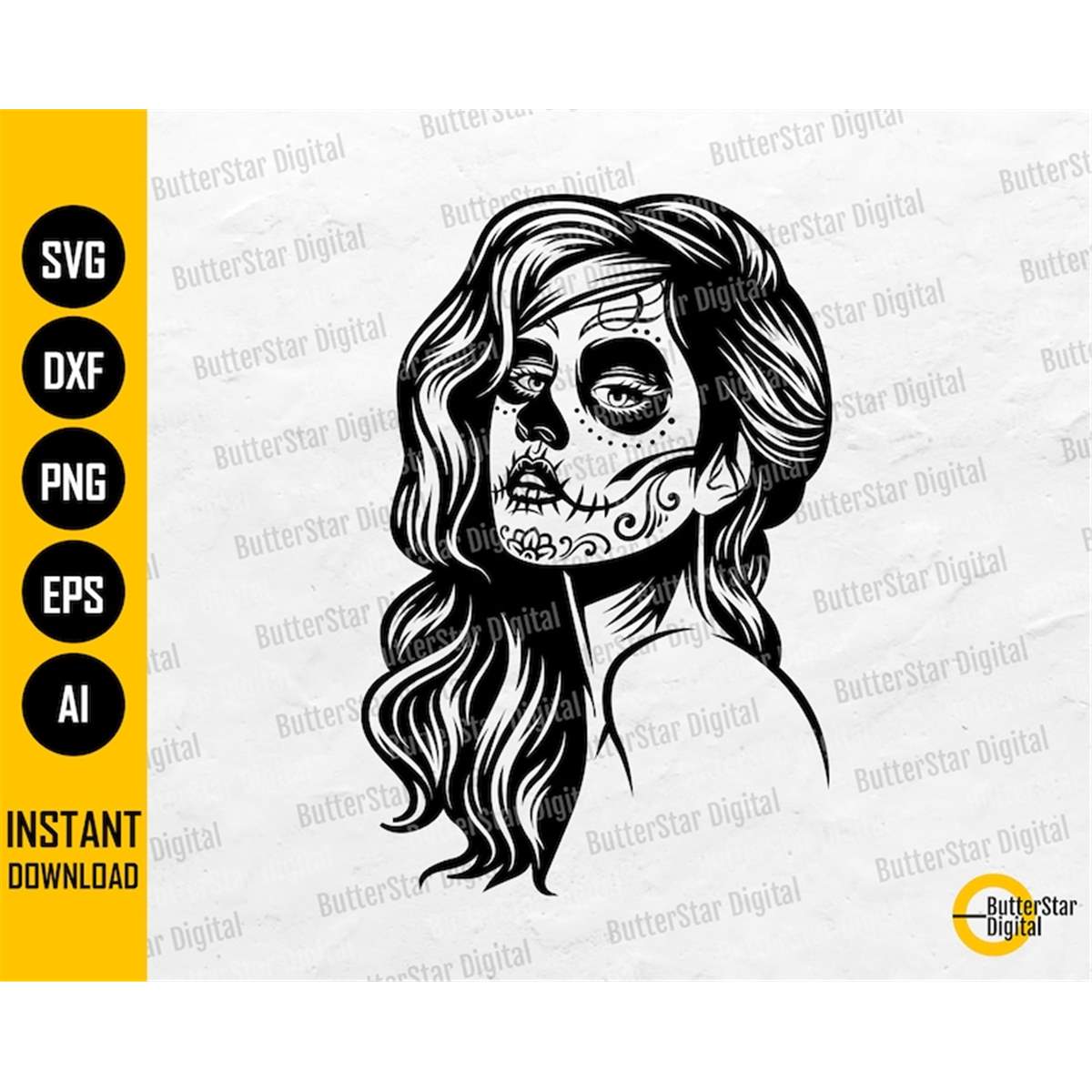 Sugar Skull Girl SVG | Calavera SVG | Catrina SVG | Mexican - Inspire ...