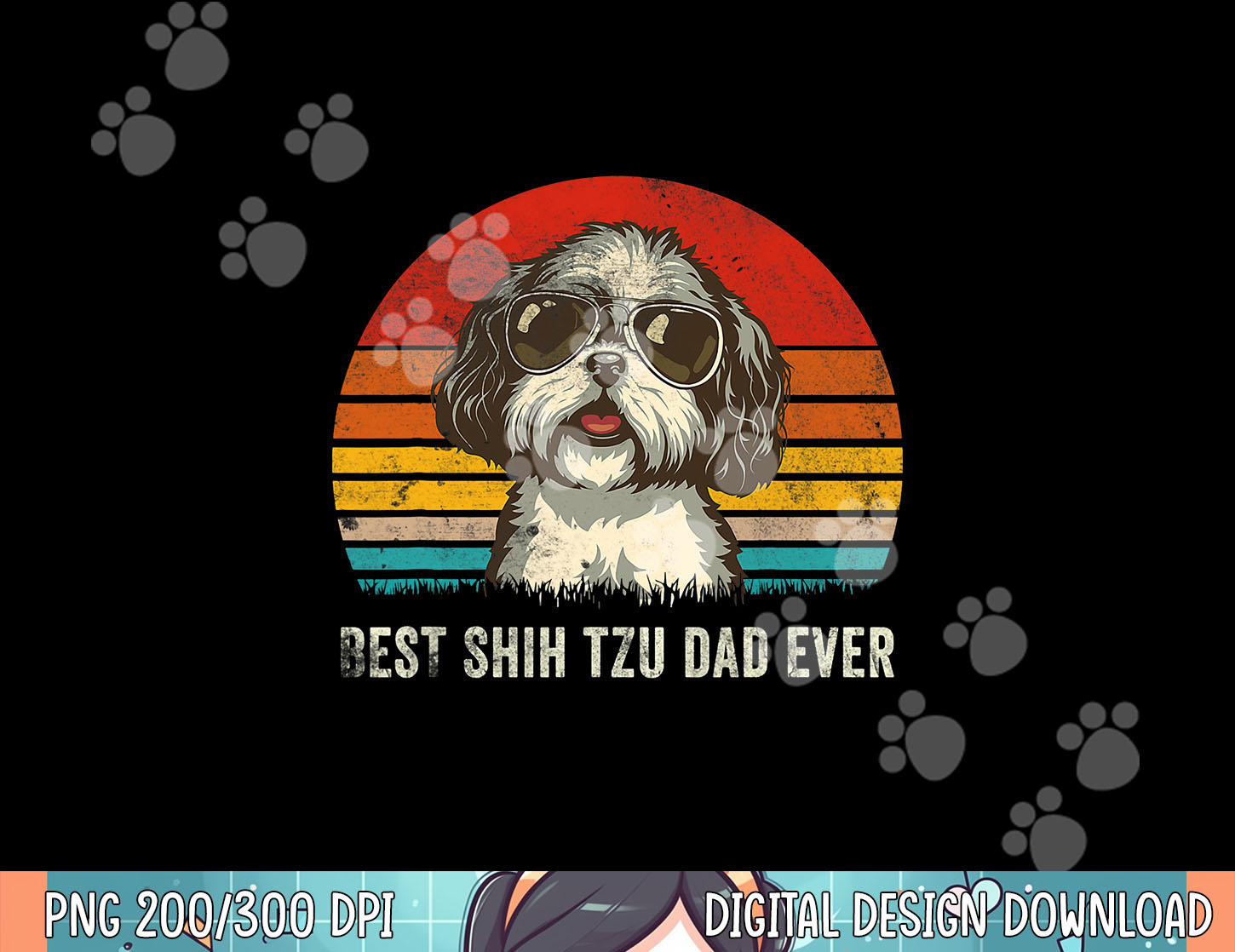 Mens Best Shih Tzu Dad Ever Funny Shih Tzu Dad Gift Dog Love | Inspire ...