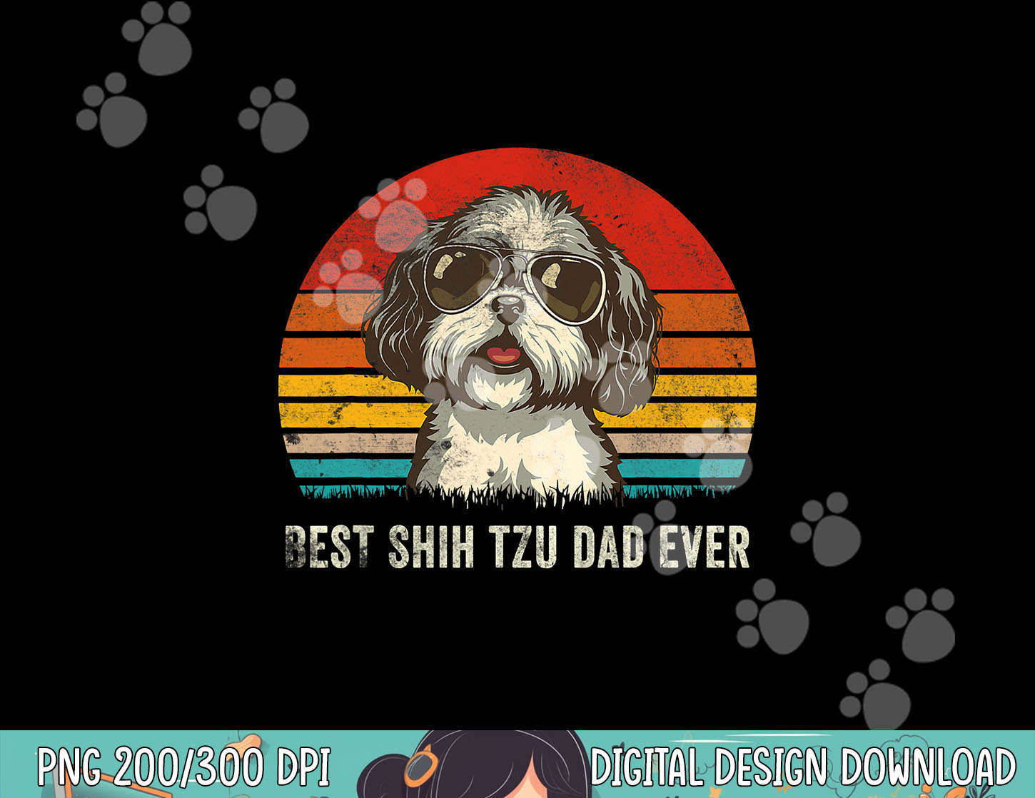 Mens Best Shih Tzu Dad Ever Funny Shih Tzu Dad Gift Dog Love | Inspire ...