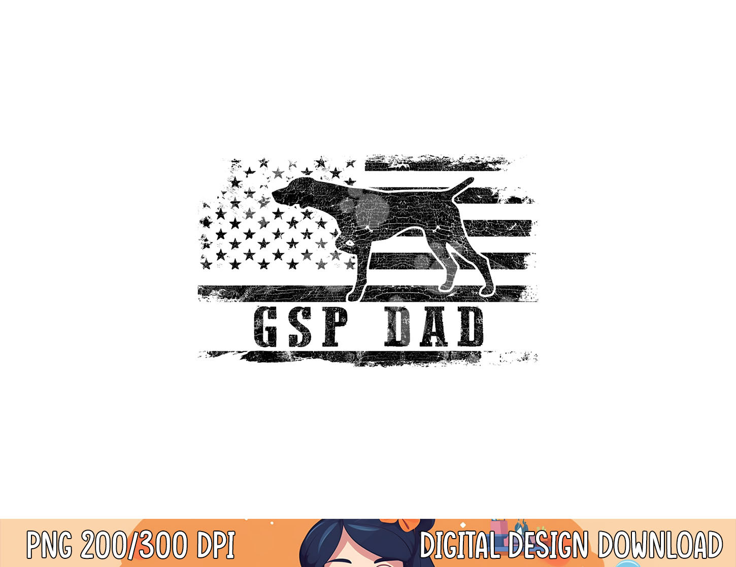 Mens GSP Dad USA American Flag German Shorthaired Pointer Do | Inspire ...