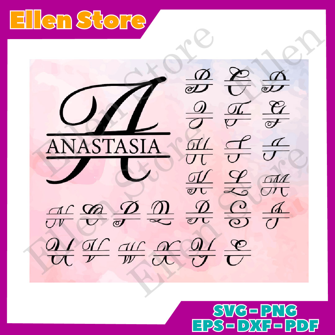 Split Monogram Alphabet Svg | Inspire Uplift