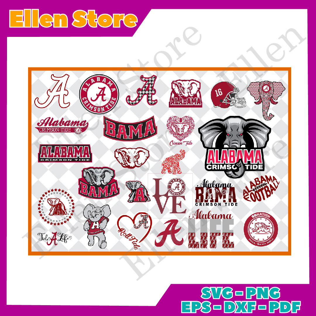 Alabama Crimson Tide Logo Svg Bundle | Inspire Uplift