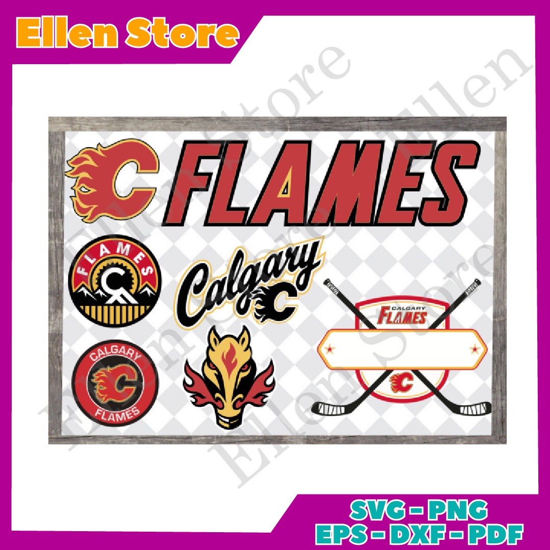 Calgary Flames Logo Svg Bundle | Inspire Uplift