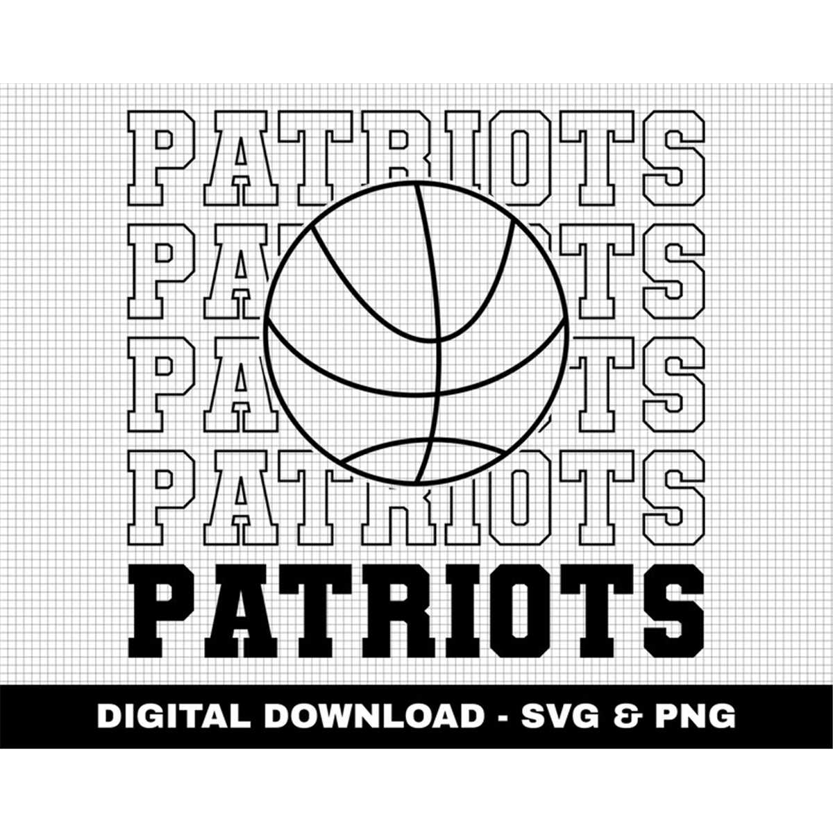 Patriots Svg, Basketball Svg, Basketball Mascot Svg, Stacked - Inspire ...