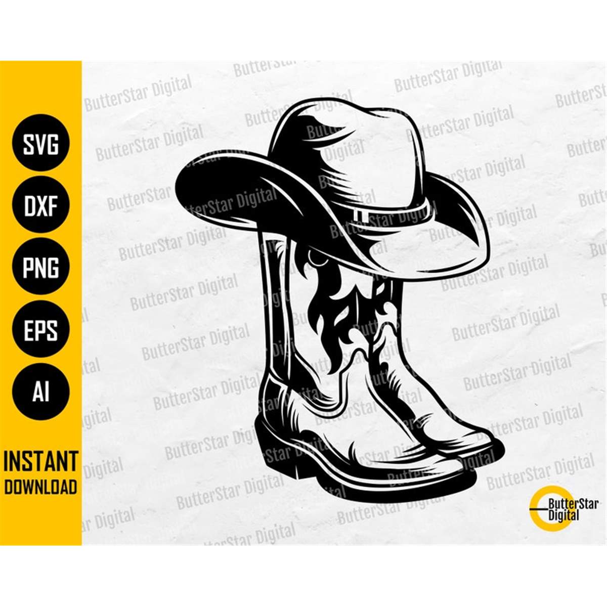 Cowboy Boots SVG | Cowgirl SVG | Western Stencil T-Shirt Vec - Inspire ...