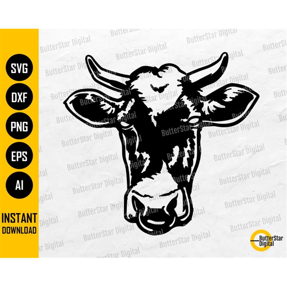 Cow Head SVG | Cattle SVG | Farm SVG | Animal Vinyl Clipart - Inspire ...