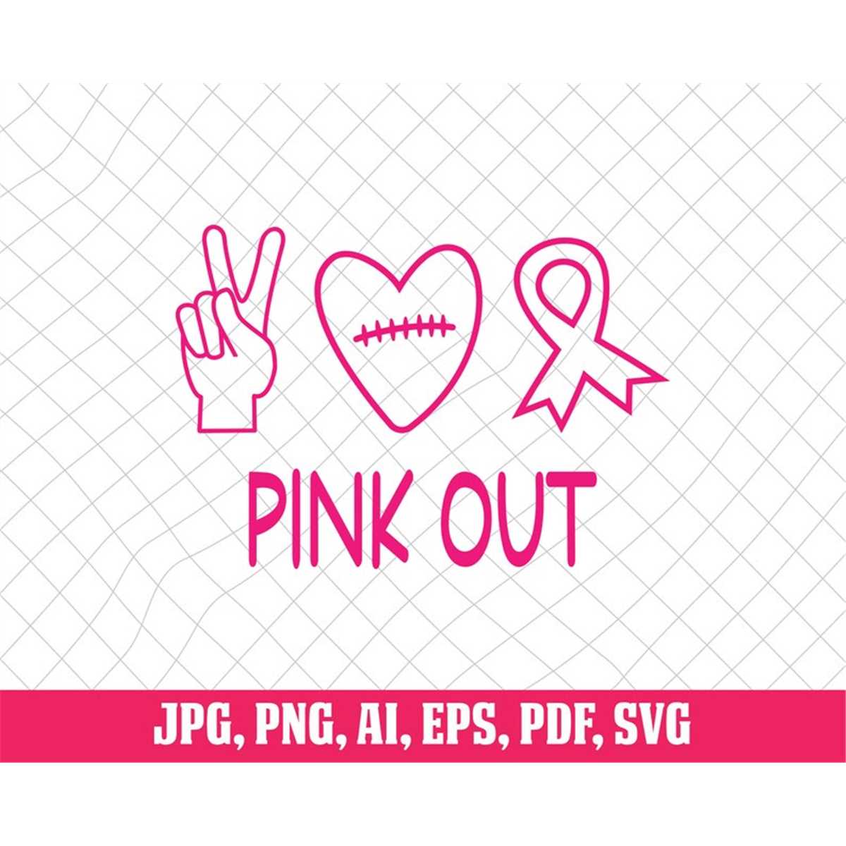 Pink Out Svg, Heart Svg, Football Svg, We Wear Pink Svg, Bre | Inspire ...